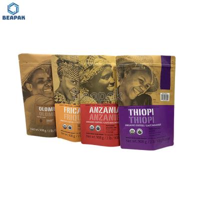 China Laminated Zipper 150 Micron Kraft Paper Coffee Bags for sale