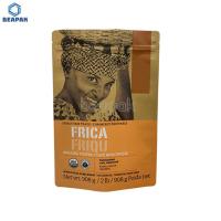 China Food Packaging Kraft Paper 250g Coffee Stand Up Pouches for sale