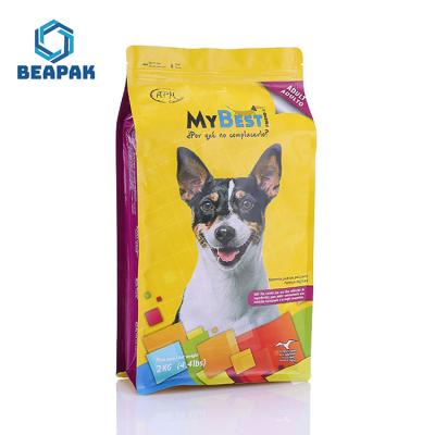 China Stand Up Square Bottom Zipper Dog Food Packaging for sale