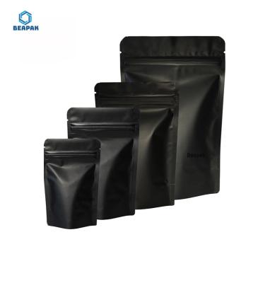 China Aluminium Foil Black Matte 120 Micron Stock Packaging Bags for sale