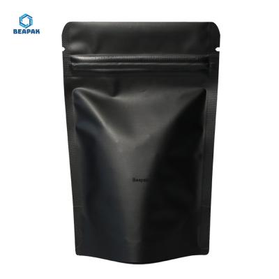 China Resealable Stand Up Plastic Matt Black Stand Up Mylar Bags for sale