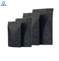 China Matte Black Zipper Doypack Mylar Stock Packaging Bags for sale