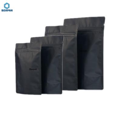 China Matte Black Zipper Doypack Mylar Stock Packaging Bags for sale
