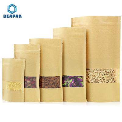 China Aluminum Foil Biodegradable Stand Up Kraft Zipper Pouch Bags for sale