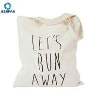 China Custom Printed Burlap Handle Zipper Sling Shopping Bags for sale