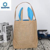 China Flat Bottom Zipper Portable Recycled Cotton Jute Bag for sale