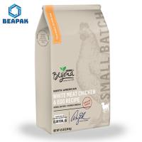 China Zipper Flat Bottom Recycled Opaque k Pet Food Bags for sale