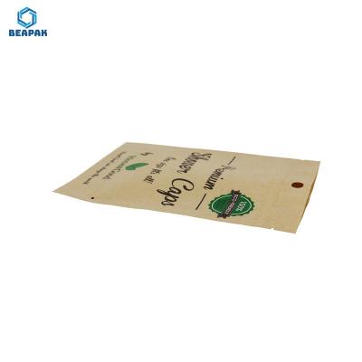 China Flexo Printing Kraft Stand Up Biodegradable Coffee Bags for sale