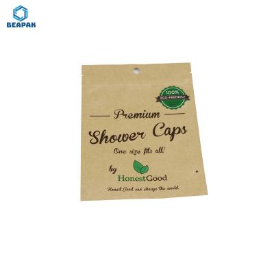 China Kraft Paper Three Side Sealed 110 mic Compostable Coffee Bags for sale