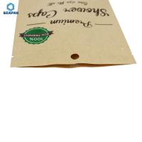 China Kraft Paper Three Side Sealed 110 mic Compostable Coffee Bags for sale