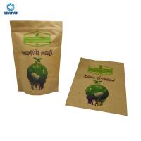 China Zipper 200 Micron Brown Paper Biodegradable Coffee Bags for sale