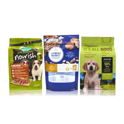 China Flat Bottom Stand Up Zipper Laminated k Pet Food Bags for sale