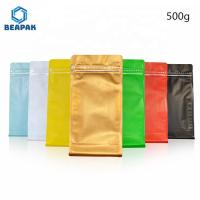 China Zip Seal Aluminum Foil 1000g Vacuum Stand Up Coffee Pouches for sale