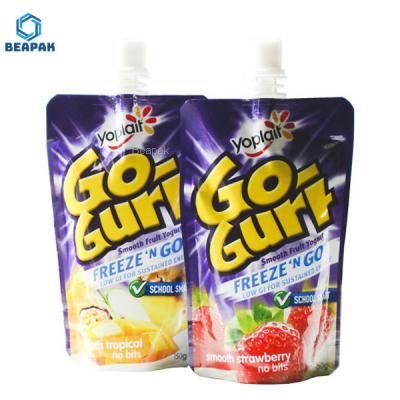 China CMYK Stand Up Moisture Proof Jelly Custom Spout Pouches for sale