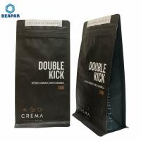 China Coffee Tea Recyclable 200 Microns Flat Bottom Pouches for sale