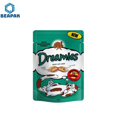 China 50 Microns Flat Bottom Resealable Zipper Pet Food Bags for sale