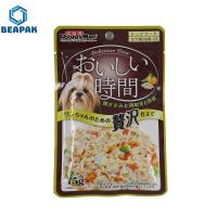 China 50 Microns Flat Bottom Resealable Zipper Pet Food Bags for sale