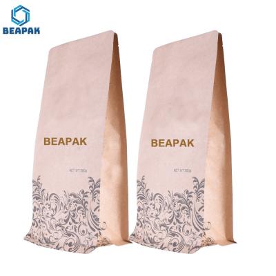 China PLA 50 Microns Kraft Paper Biodegradable Coffee Bags for sale