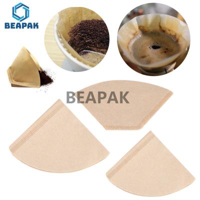 China Disposable Cone Shape Drip Coffee Paper Filters Food Grade for sale