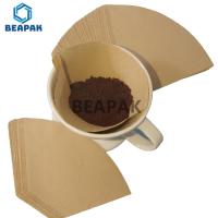 China Wood Pulp Cone Coffee Filters Natural Unbleached Gravure Printing for sale