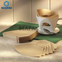 China Wood Pulp Cone Coffee Filters Natural Unbleached Gravure Printing for sale