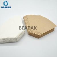 China Unbleached Firm Embossing Cone Paper Coffee Filter Good Water Permeability for sale