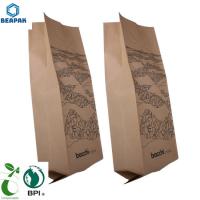 China Sachet Biodegradable PLA Kraft Stand Up Paper Bags Eco Friendly for sale