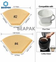 China 40/100 Count Cone Coffee Filters Gravure Printing Coffee Paper Filter for sale
