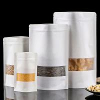 China Biodegradable Recycled Stand Up Pouches Brown Kraft Paper Bags for sale