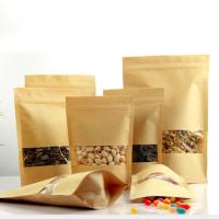 China Biodegradable Recycled Stand Up Pouches Brown Kraft Paper Bags for sale