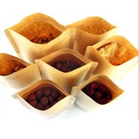 China Biodegradable Recycled Stand Up Pouches Brown Kraft Paper Bags for sale