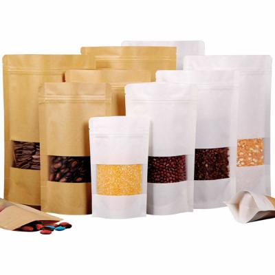 China Biodegradable Recycled Stand Up Pouches Brown Kraft Paper Bags for sale
