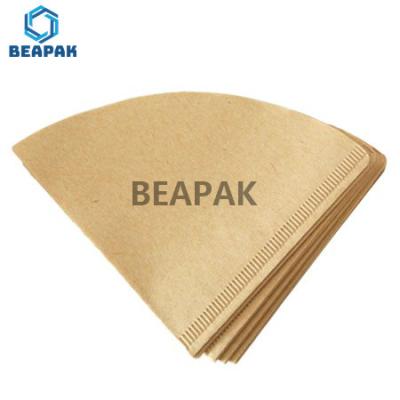 China Cone Disposable V60 Drip Coffee Filter Bags Unbleached Natural Paper for sale