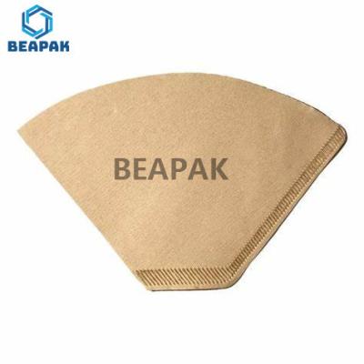 China V60 One Cup Coffee Filters Natural Unbleached Triangle Paper for sale