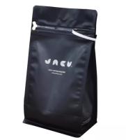 China Matte Aluminum Foil  Flat Bottom Pouches Stand Up Coffee Packaging With Zipper for sale