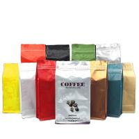 China Recyclable Flat Bottom Zipper Coffee Bag Tea Nuts Packaging Pouches With Valve for sale