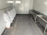 China 5 Toliet Flat Pack Containers With Wash Table Mirrow Clean Room Bathroom for sale
