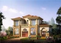 China Modern Luxury Light Steel Villa House / Two Story Prefab House With Garage for sale