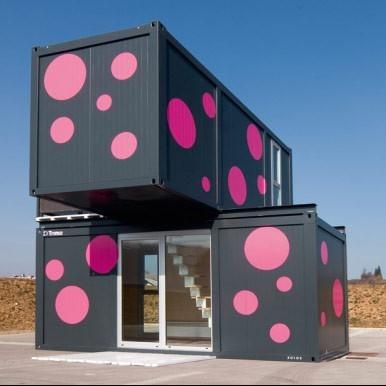 China Carton Prefab Shipping Container Office Hotel 4 - 5 Layers With Rainspout System for sale