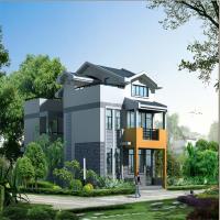 China Movable Luxury Steel Frame Homes Cement Floor PVC Or Wood Side Panels for sale