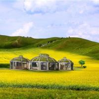 China Vacation Yurt Prefab Tiny Homes Luxury Tent Dome Hotel With Wooden Decoration for sale