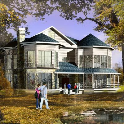 China European Style Luxury Light Steel Structure House by Prefab Home Kits for sale
