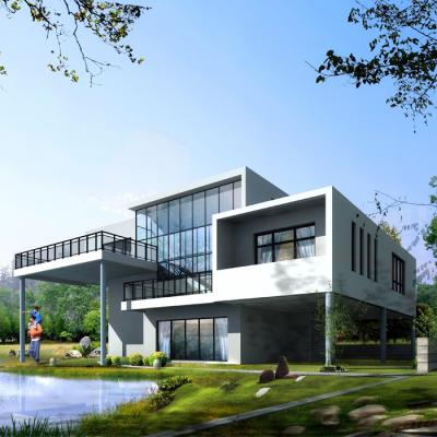 China Modular Single Storey Light Steel Villa House Assembly For Family Living for sale