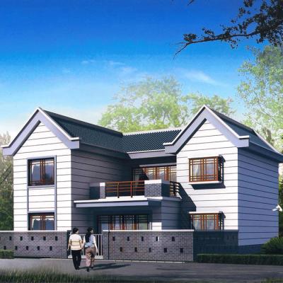 China Beautiful Urban Two Story Prefabricated Homes Small Structure Modern for sale