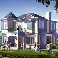 China 2 Storey Prefab Homes Plans Villa Light Steel Frame Sandwich Panel for sale
