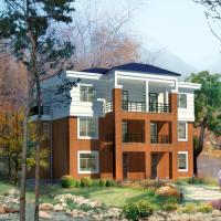 China Double Storey Light Steel Prefab House / 4 Bedroom Prefab House Easy Assembling for sale