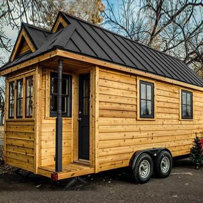 China Caravan Trailer Prefab Mini House For Vacation Holiday Camping 55m2 Light Gauge Steel Portable for sale
