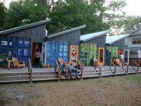 China 75mm Prefab Modular Homes / Prefabricated Shipping Containers Roof Customized Resort Center for sale