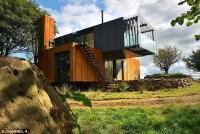 China Holiday Resort Prefab Shipping Container Cabin With Extanding Open Area for sale