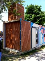 China Small Shipping Container Homes With Balcony 20ft Steel Thickness 3mm Column Insulation for sale